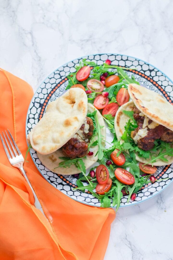 Moroccan Meatball Flatbreads with Aioli • The Cook Report