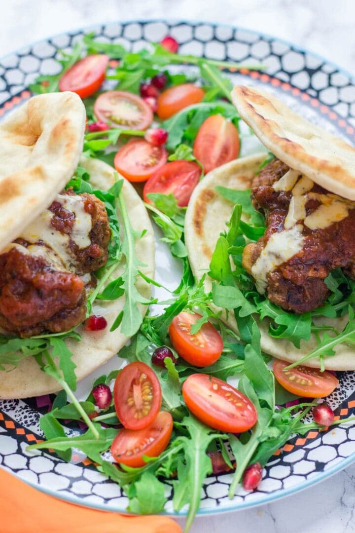 Moroccan Meatball Flatbreads with Aioli • The Cook Report