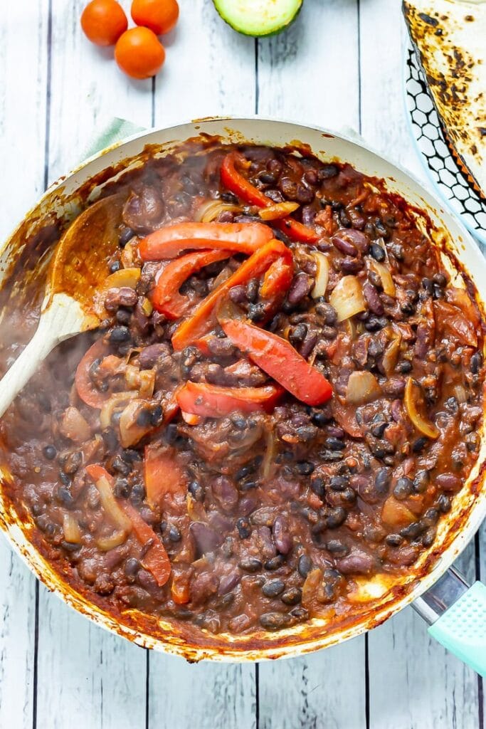 Veggie Fajitas with Beans and Peppers • The Cook Report