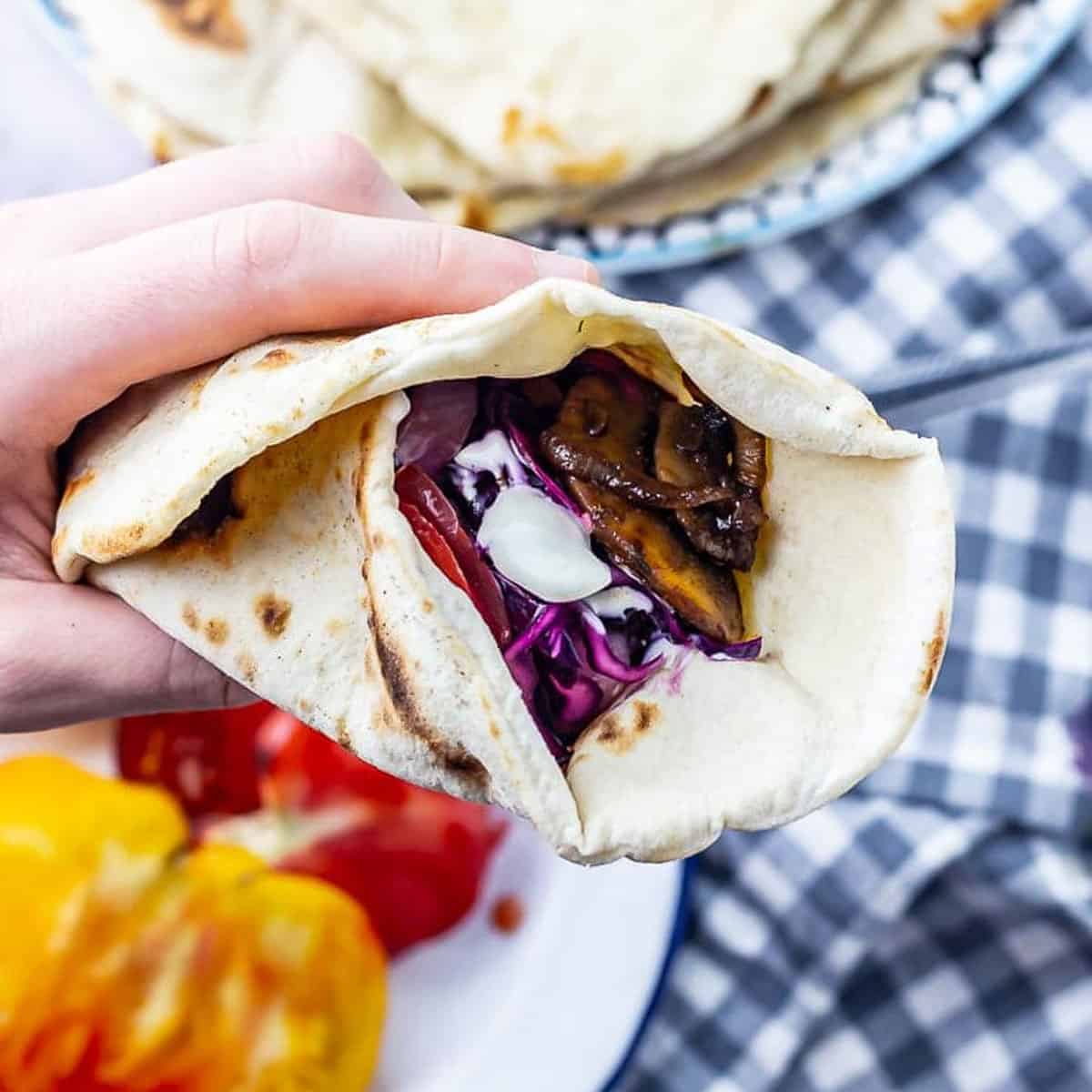 Mushroom Wraps with Pickled Red Onion • The Cook Report