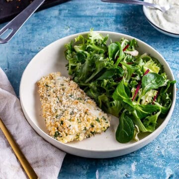 Parmesan Breaded Fish with Pesto Yoghurt Dip • The Cook Report