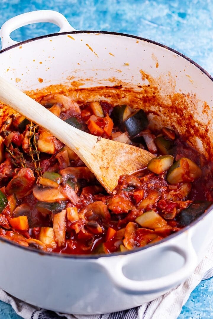 Rich Vegetable Stew with Creamy Polenta • The Cook Report