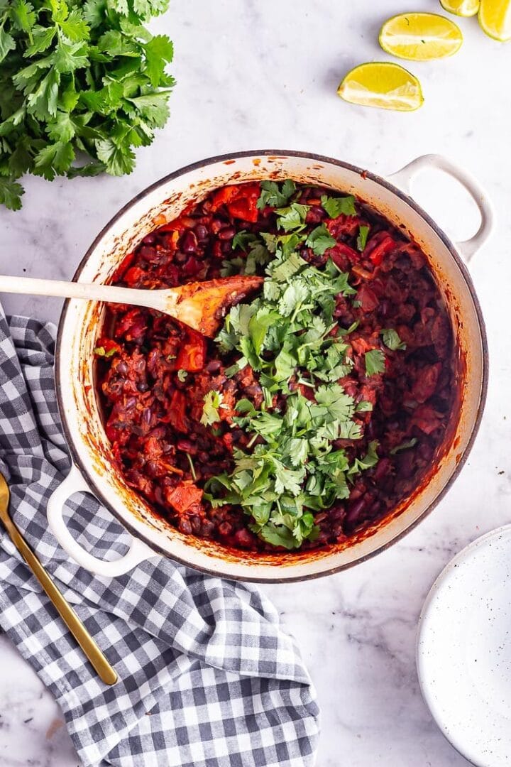 Easy Mixed Bean Chilli with Roasted Red Peppers • The Cook Report