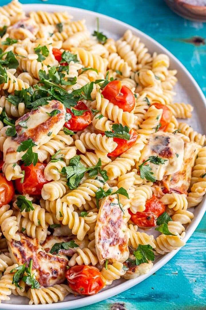 Halloumi Pasta with Tahini Dressing • The Cook Report