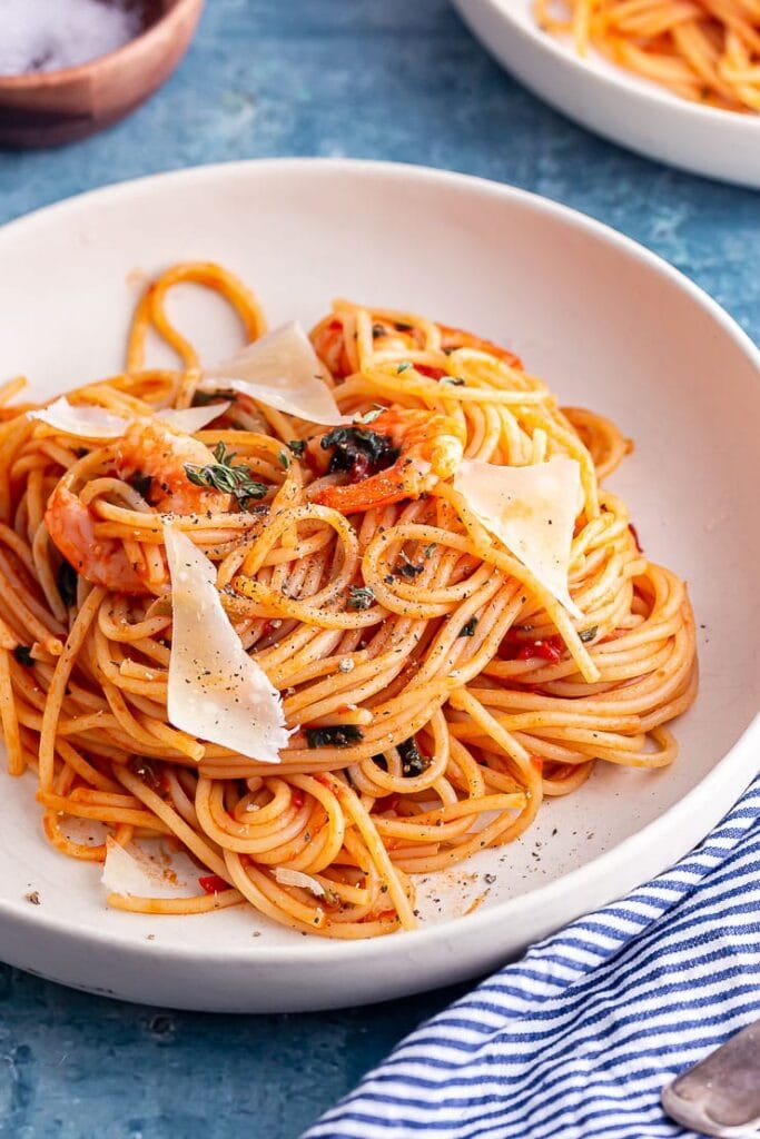 Prawn Pasta with Spicy Tomato Sauce • The Cook Report