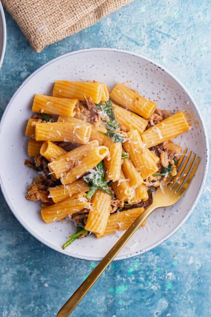 Pork Pasta with Dried Mushrooms & Spinach • The Cook Report