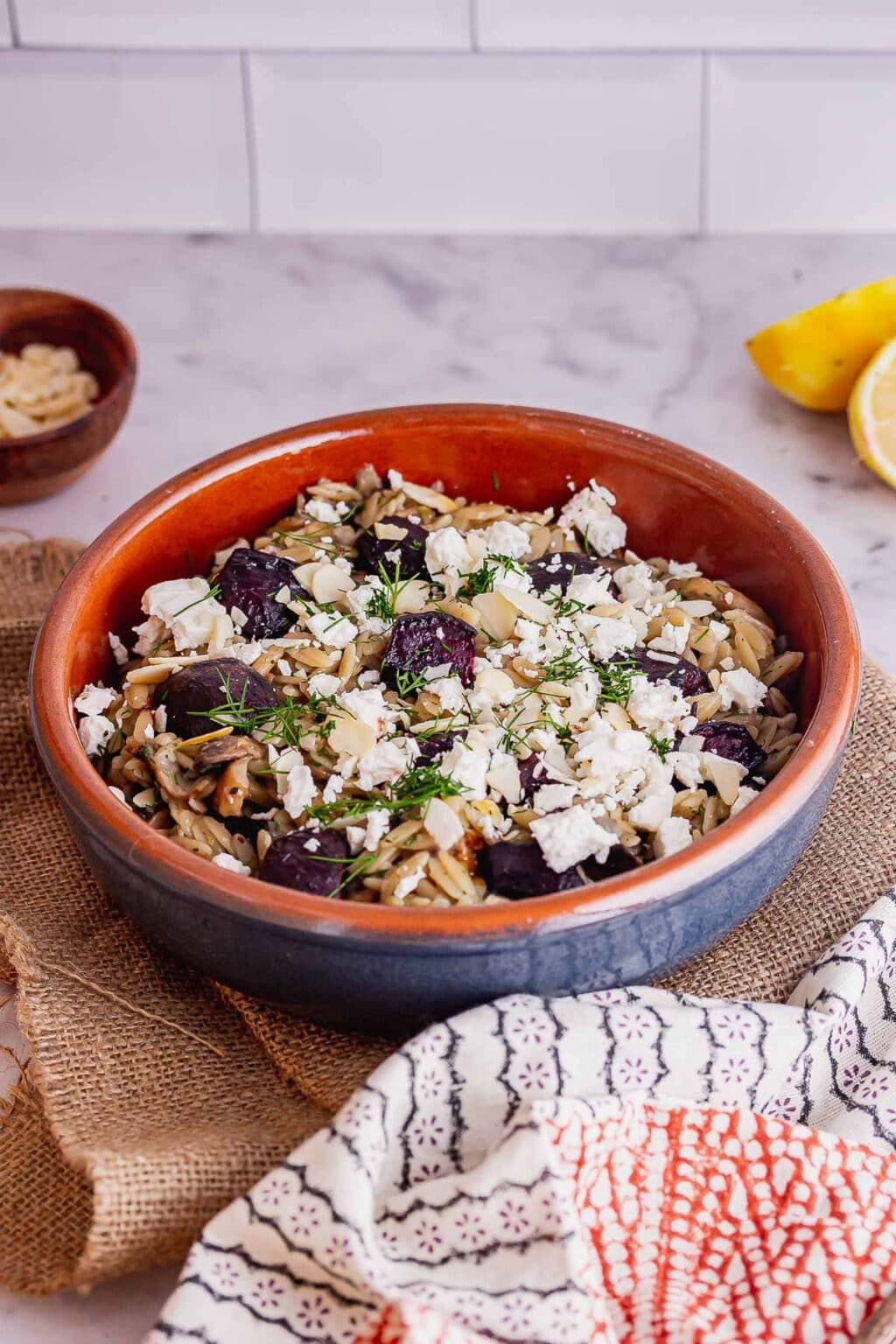 Mushroom Orzo with Beetroot & Feta • The Cook Report