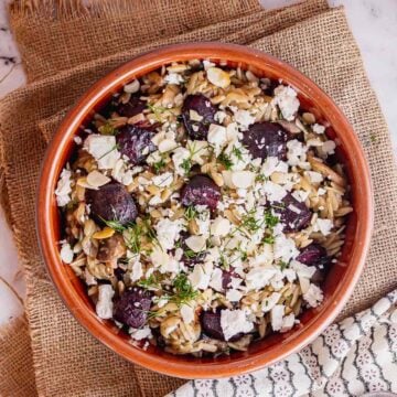 Mushroom Orzo with Beetroot & Feta • The Cook Report