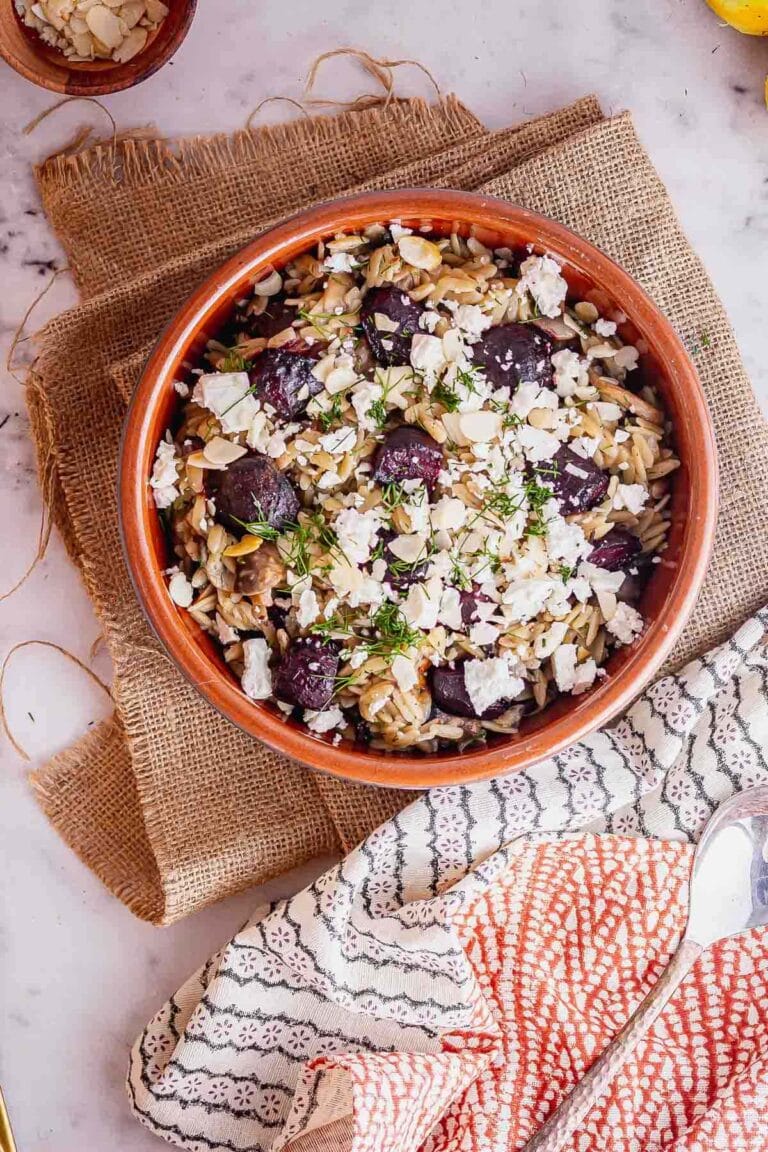 Mushroom Orzo with Beetroot & Feta • The Cook Report