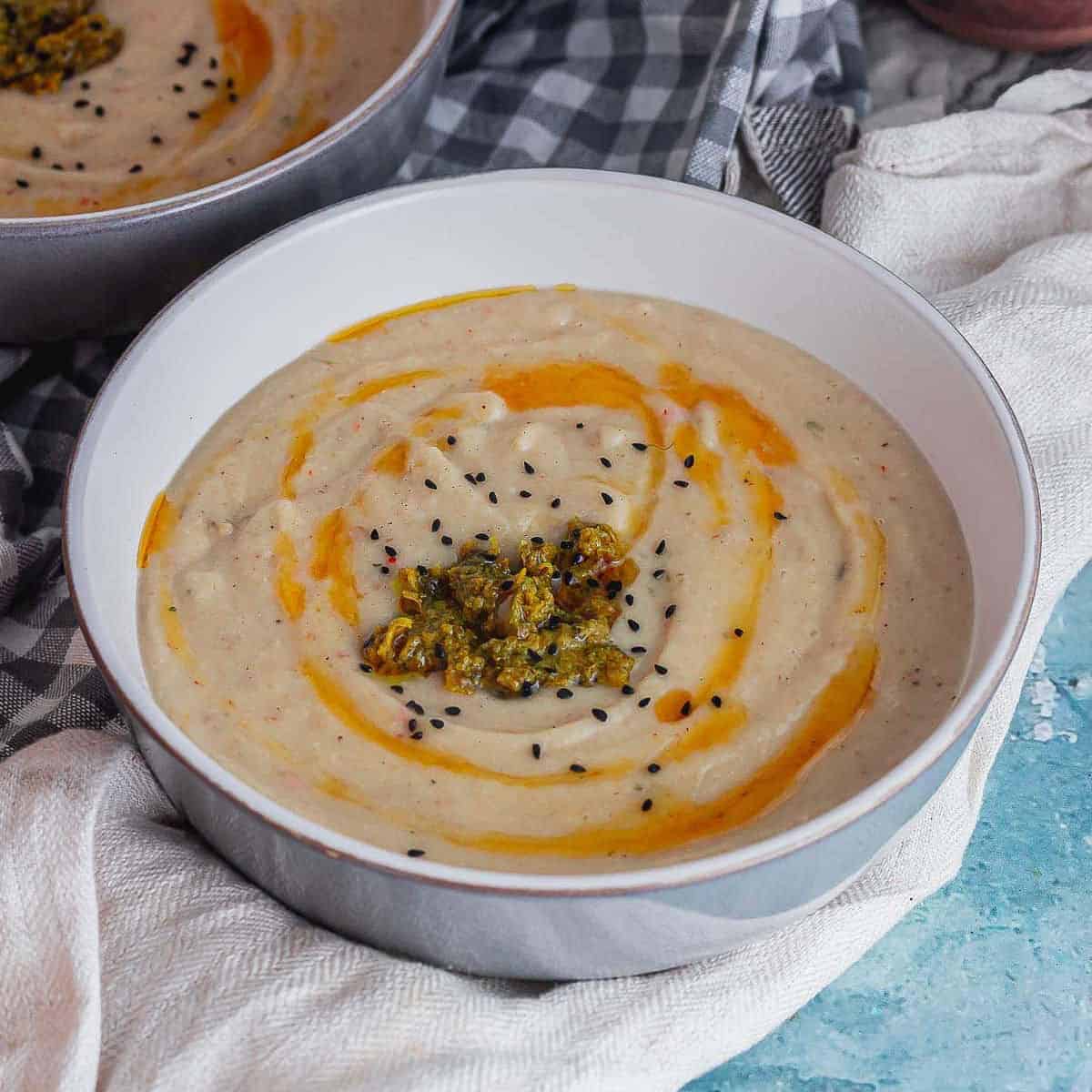 Roast Cauliflower Soup with Preserved Lemon & Miso • The Cook Report