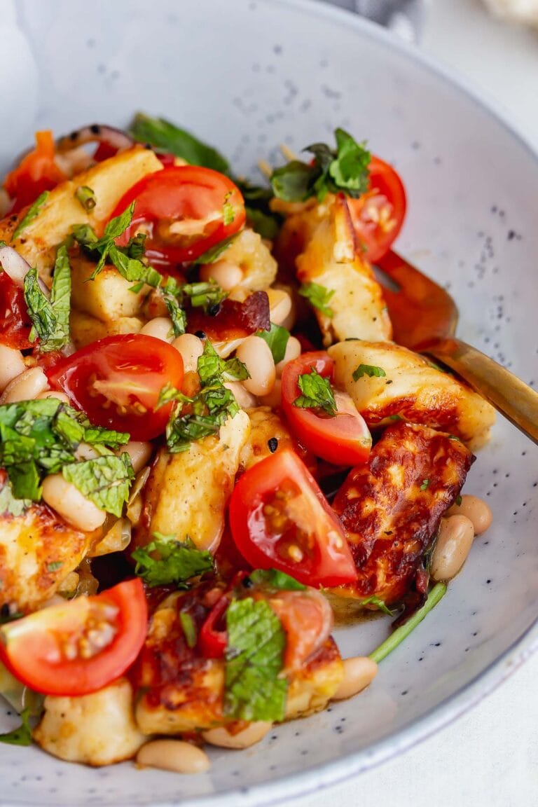 Fried Halloumi & Tomatoes with White Beans • The Cook Report