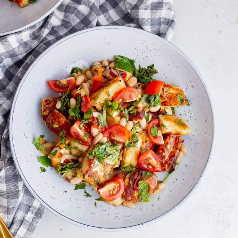 Fried Halloumi & Tomatoes with White Beans • The Cook Report