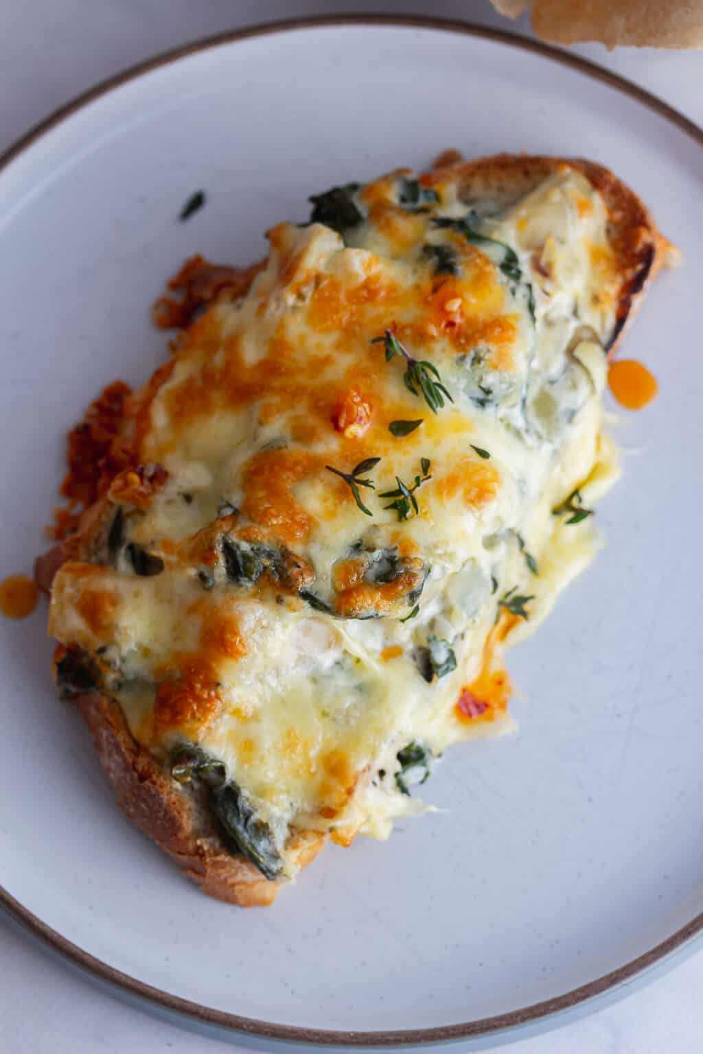 Spinach Artichoke Toasts with Cheddar • The Cook Report