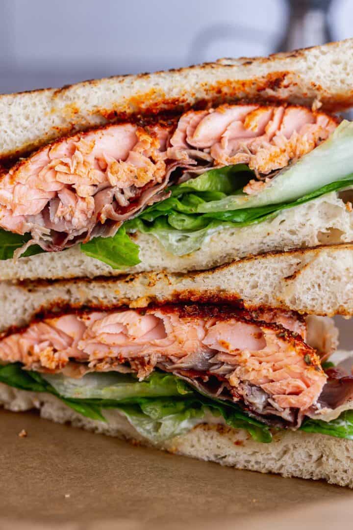 Salmon Sandwich with Prosciutto & Garlic Mayo • The Cook Report