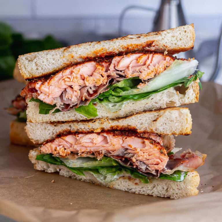 Salmon Sandwich with Prosciutto & Garlic Mayo • The Cook Report