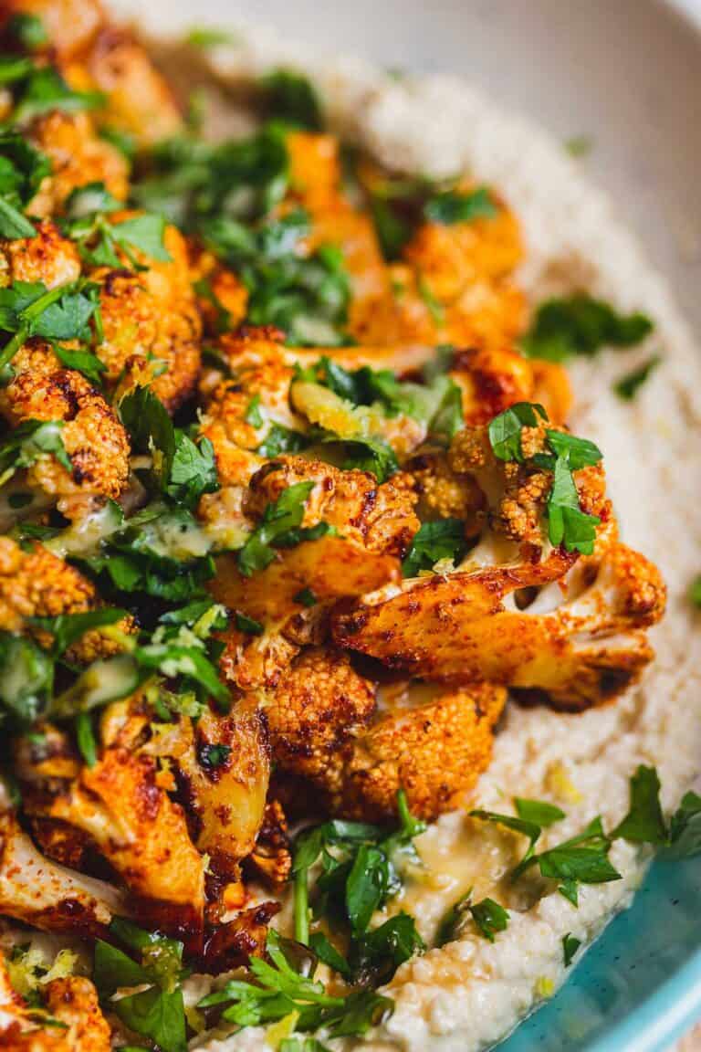 Spicy Roasted Cauliflower with Hummus • The Cook Report